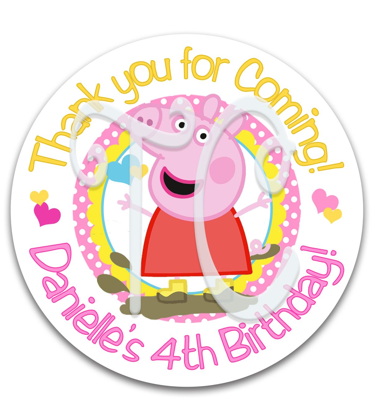 Peppa Pig Fairy Birthday Party Gift Tag Label Favor Stickers Party ...