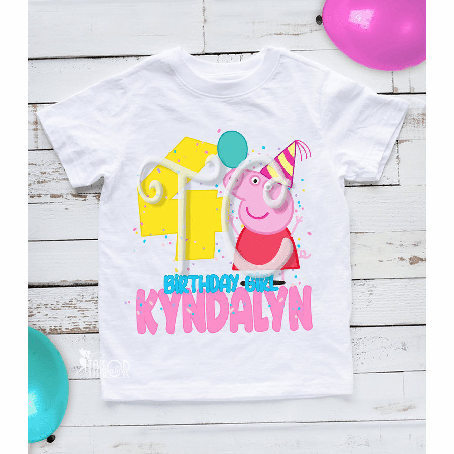 Peppa Pig Birthday Outfit, Denim Outfit for Girls, Peppa Pig Birthday ...