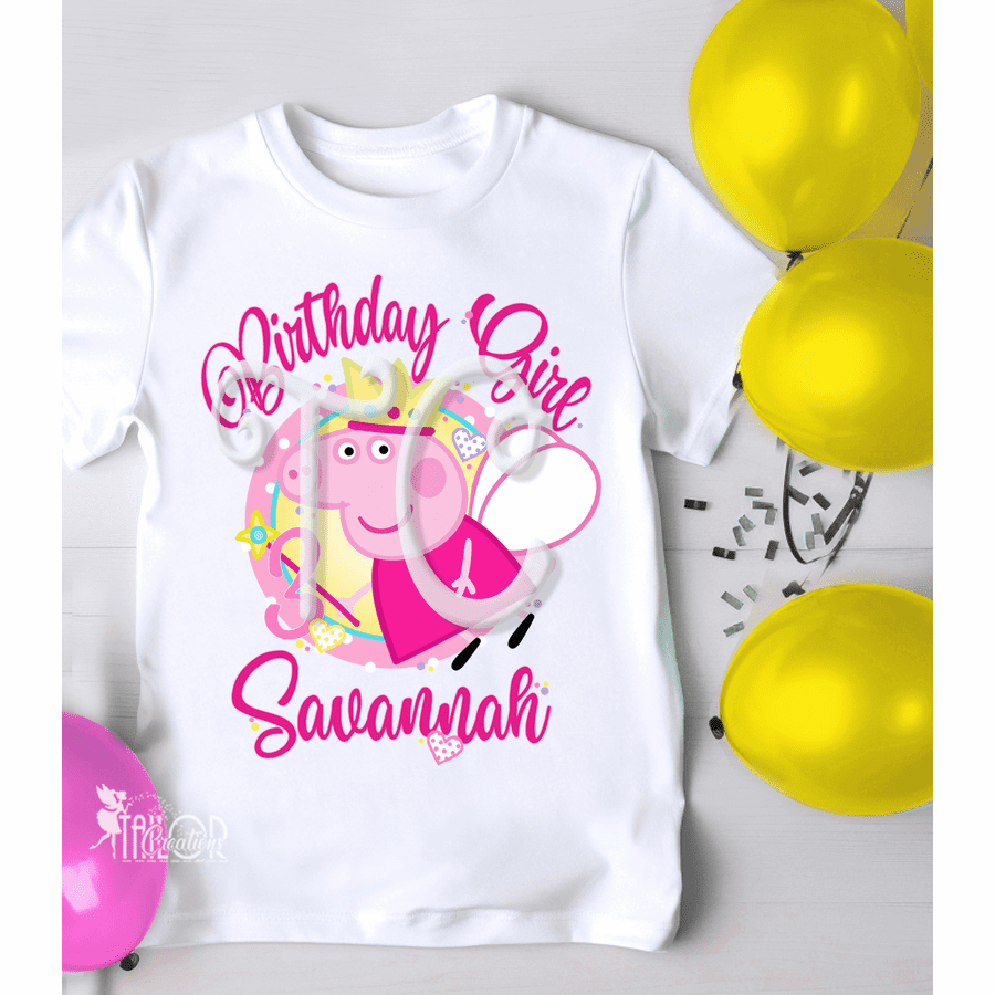 Peppa Pig Birthday Outfit, Denim Outfit for Girls, Peppa Pig Birthday ...