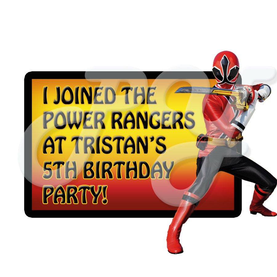 Personalized Power Rangers Samurai Birthday favor