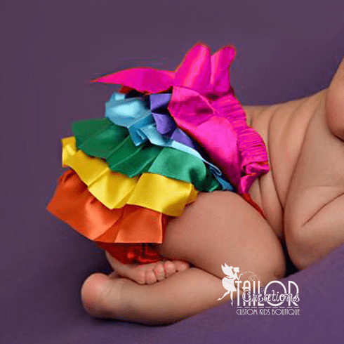 Pink Rainbow Satin bloomers