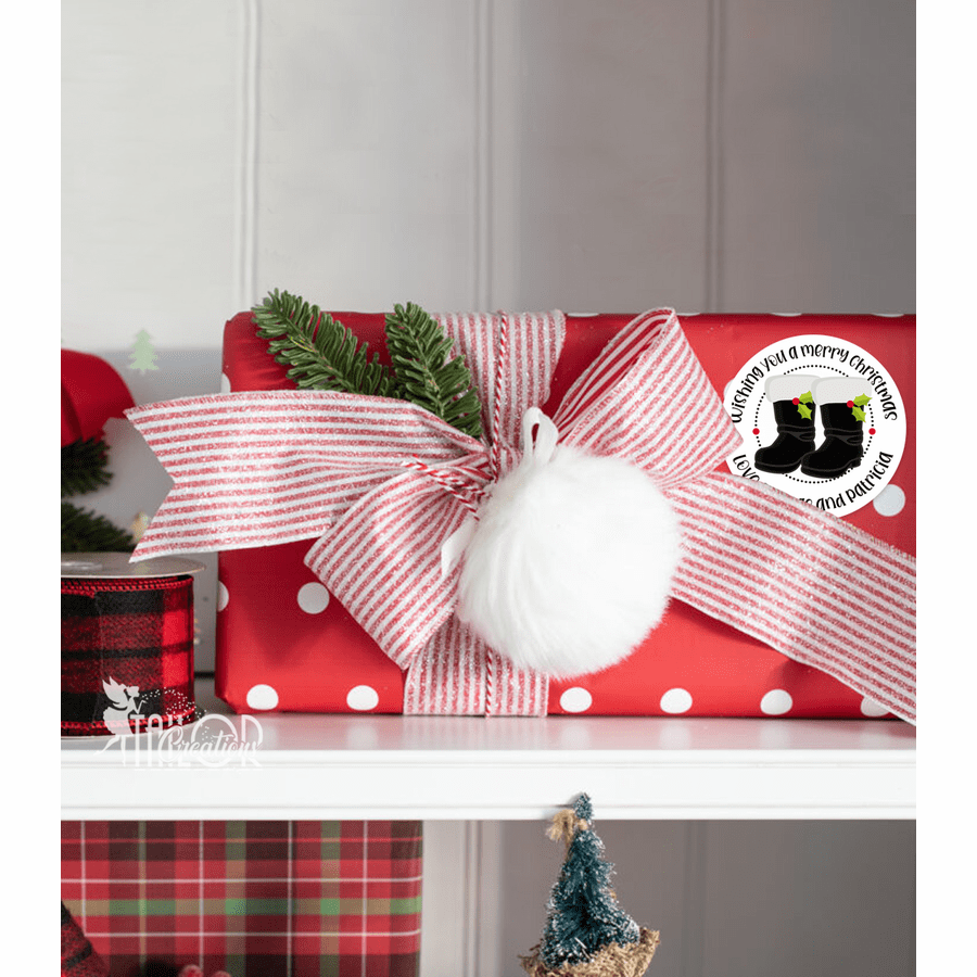 Santa Claus Boots Christmas Stickers, Santa Claus Boots Custom Holiday ...