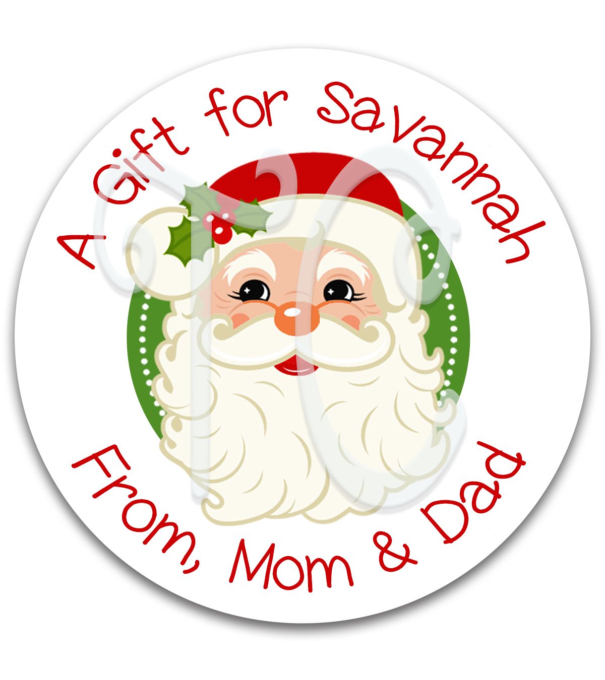 Santa Claus Custom Christmas Stickers, Santa Claus Gift Tag Lebel ...