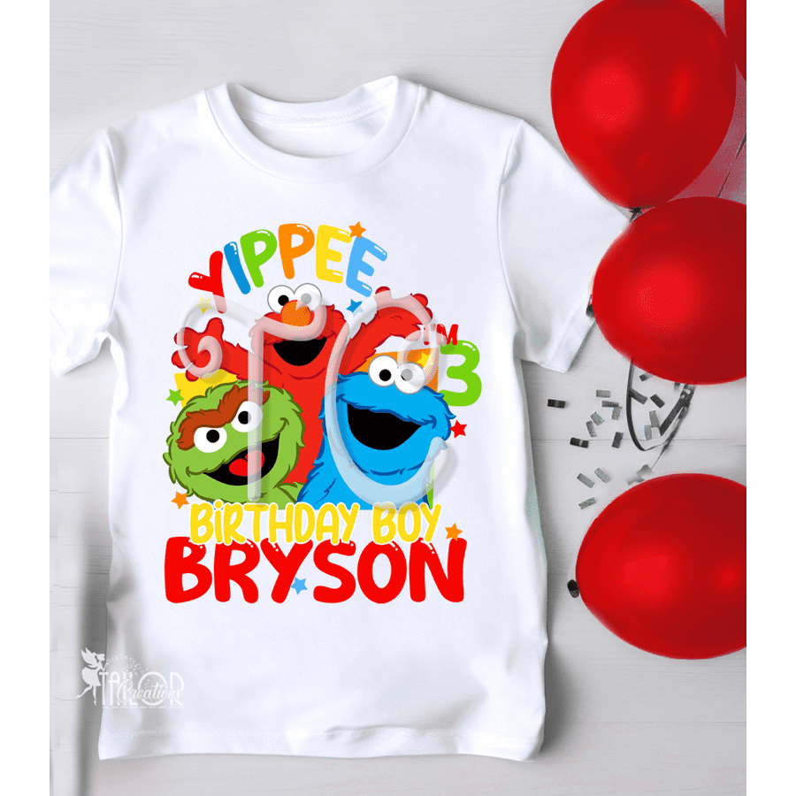 Elmo Sesame St Mom Birthday Shirt, Sesame St Elmo Matching Birthday ...