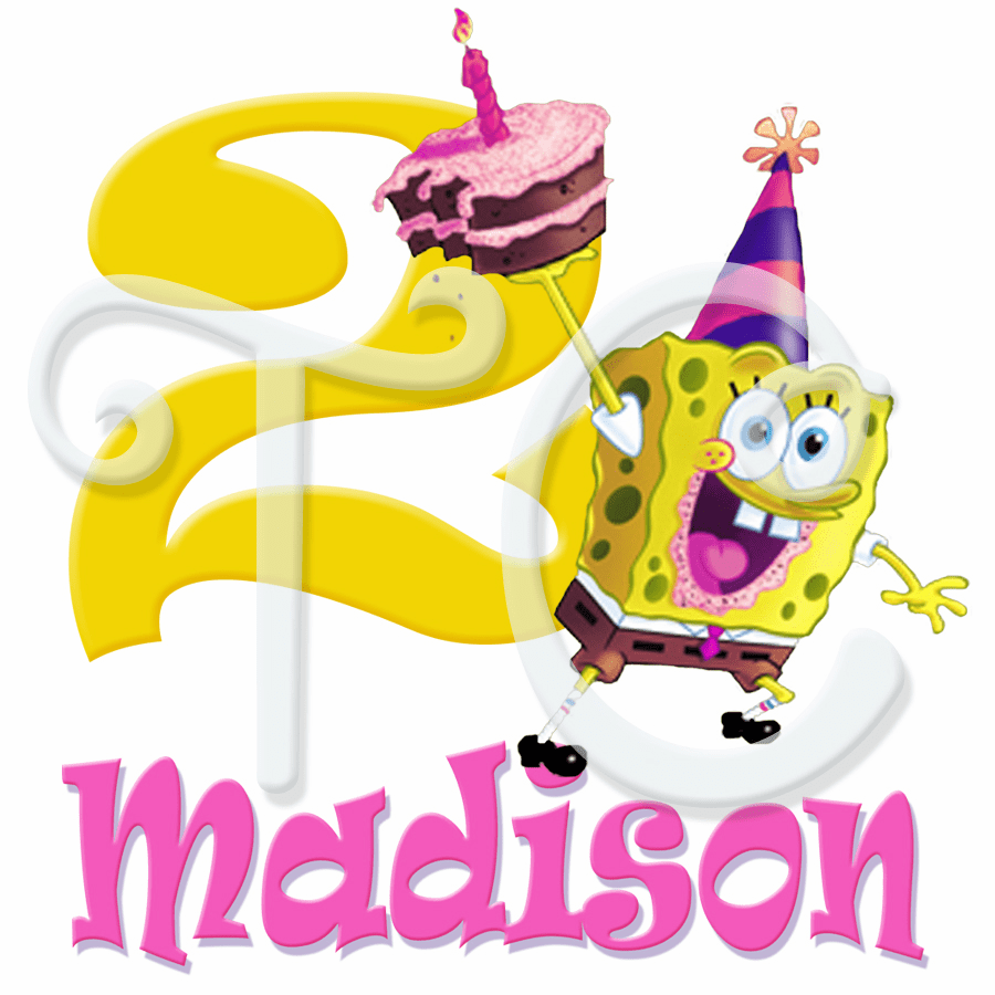 Spongebob Custom Denim Birthday Set