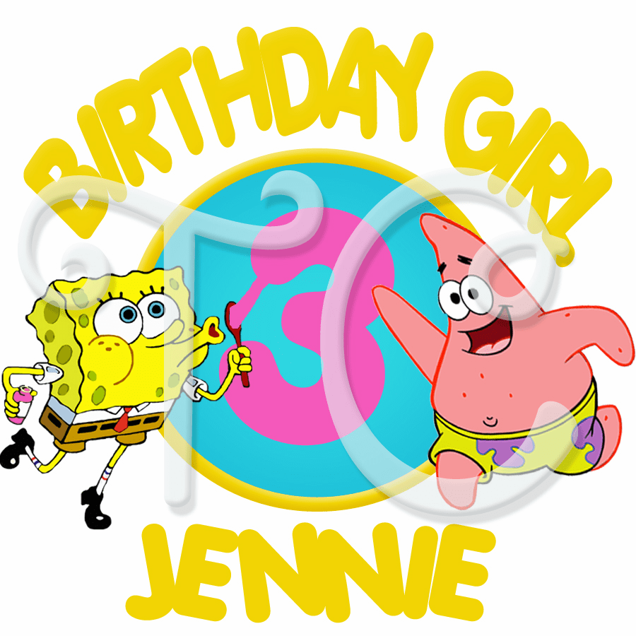 Spongebob Custom Denim Birthday Set