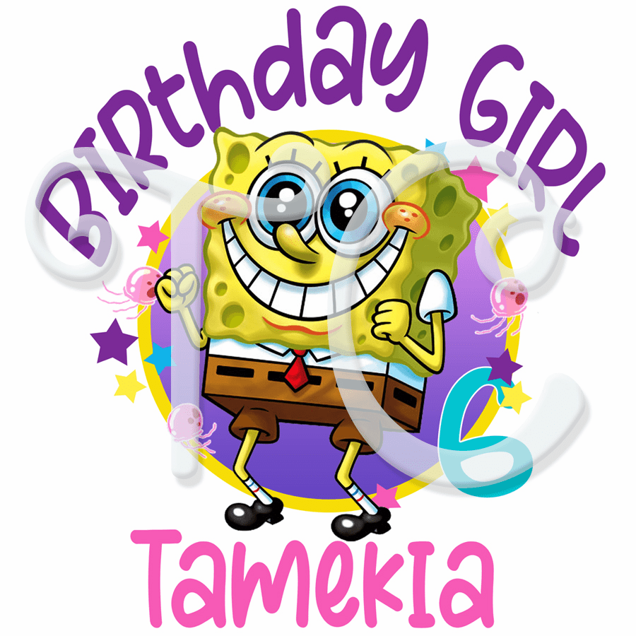 Spongebob Custom Denim Birthday Set