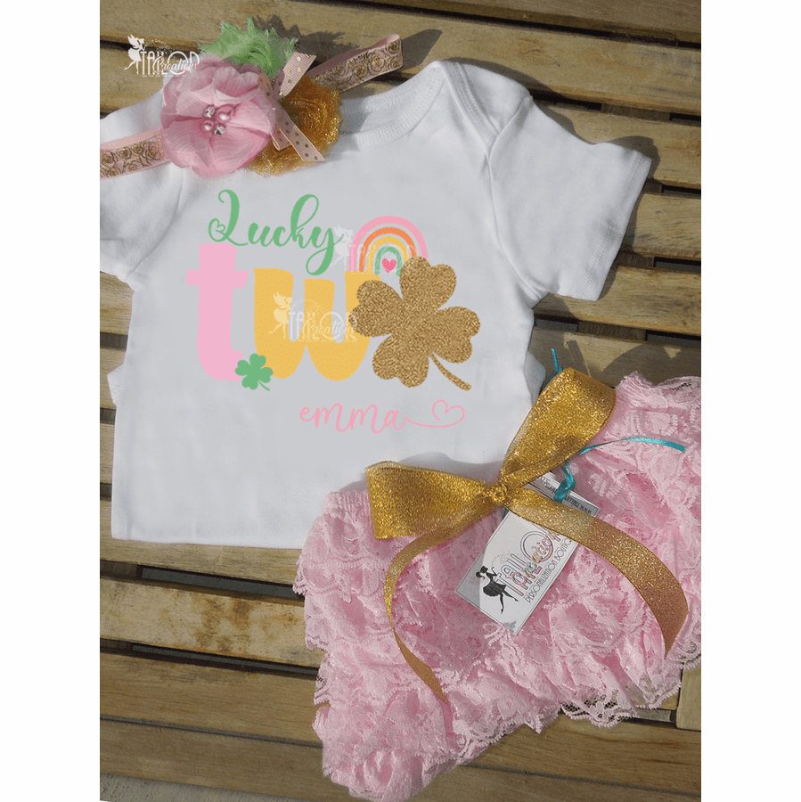 St Patricks Day Irish Saint Paddys Lucky One Custom Birthday Outfit Set ...