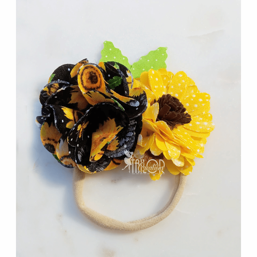 Sunflower Fabric Flower Hair Clip