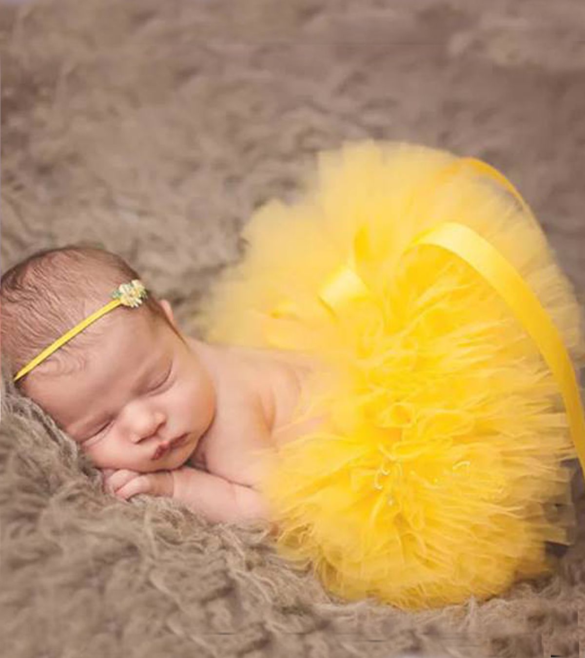 Yellow Newborn Tutu Set for Baby Girls – Yellow Infant Tutu Headband ...