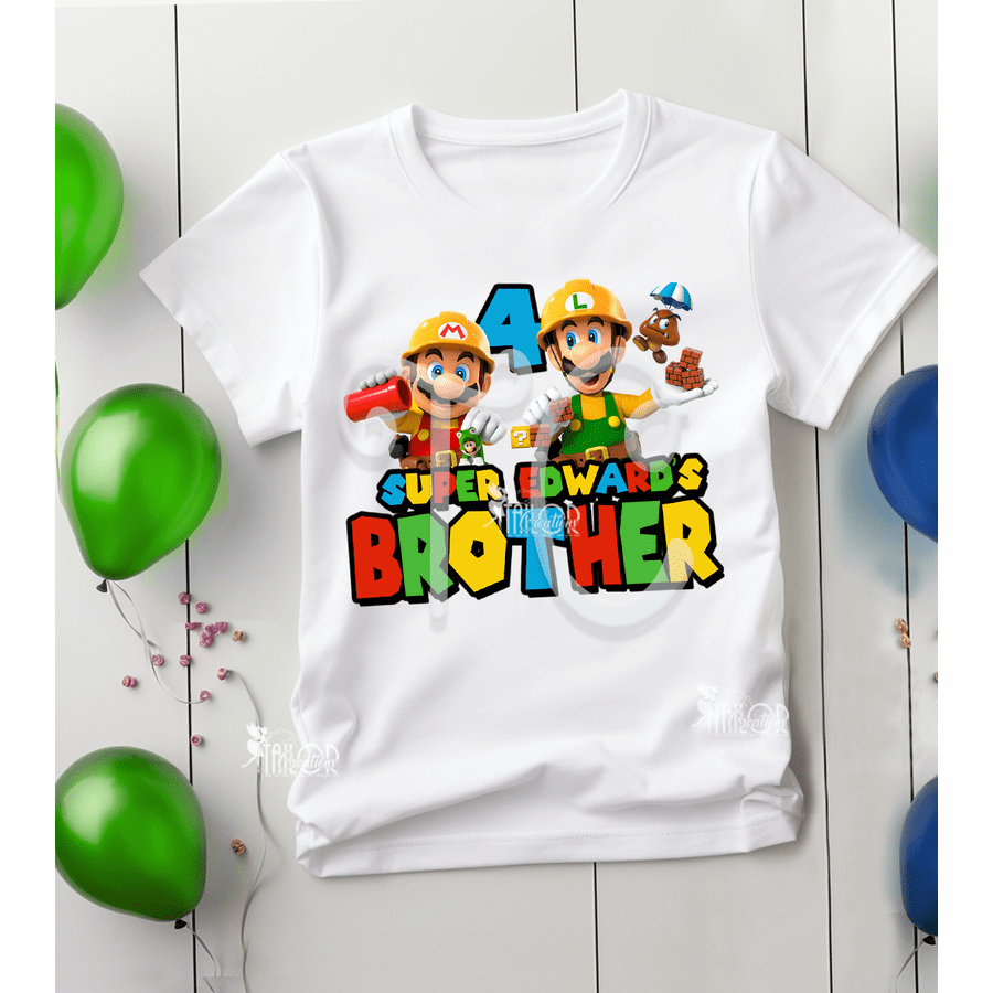 Super Mario Matching Family Birthday Shirt - Super Mario Birthday Outfit