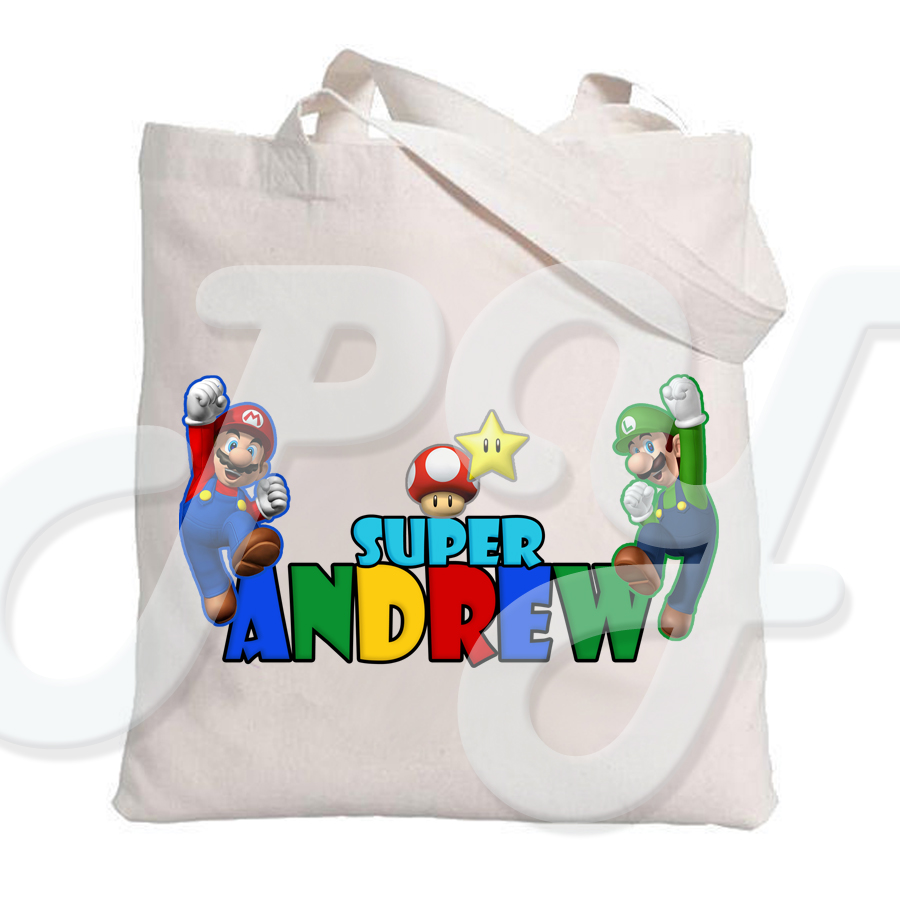 Super Mario Bros Personalized Canvas Tote bag