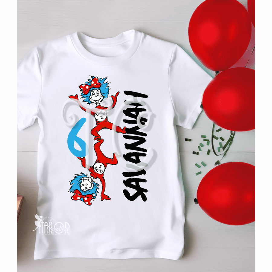 Thing 1 Thing 2 Custom Outfit, Dr Seuss Birthday Outfit, Thing 1 ...