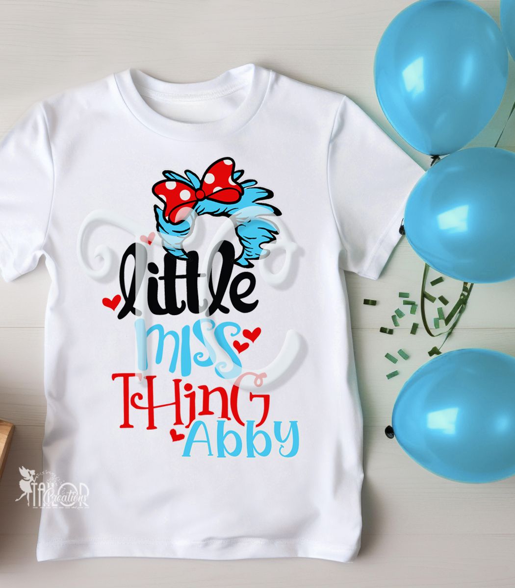 Thing 1 Thing 2 Custom Outfit, Dr Seuss Birthday Outfit, Thing 1 ...