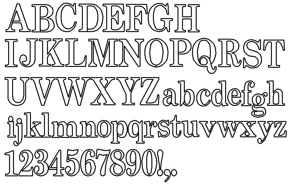 Times New Roman Outline Font