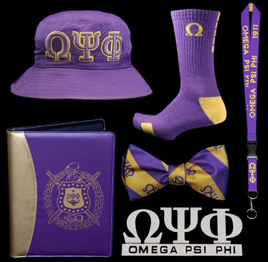 OMEGA PSI PHI fraternity paraphernalia