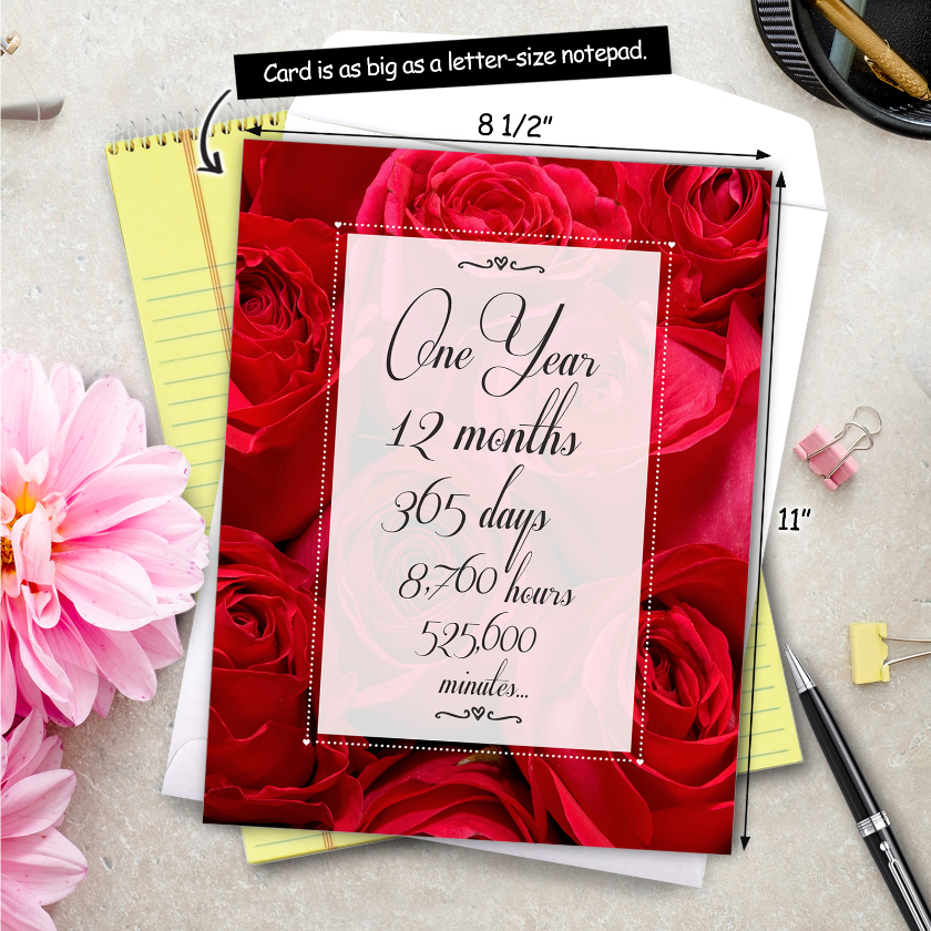 1 Year Time Count: Milestone Anniversary Large Paper Card