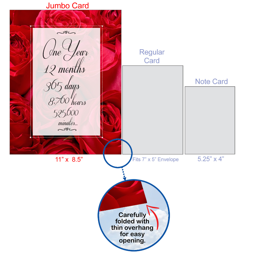 1 Year Time Count: Milestone Anniversary Large Paper Card