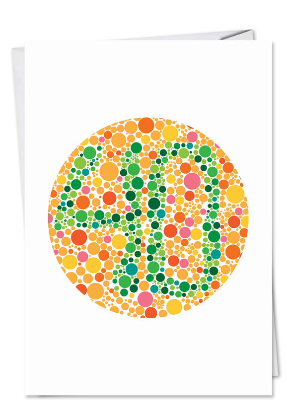 40 Numbers Dots: Hilarious Birthday Paper Greeting Card