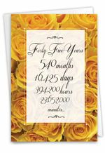 45 Year Time Count: Artful Milestone Anniversary Card
