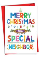 Special Neighbor Holiday: Beautiful Merry Christmas Printed Greeting Card