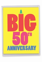 Big 50: Funny Milestone Anniversary Large Greeting Card