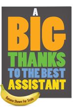 Big Thanks To My Assistant: Thank You Large Paper Card