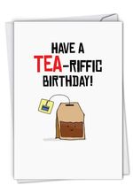 Tea-riffic Pun Funny Birthday Card