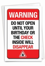 Birthday Warning: Funny Birthday Card