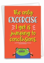 Conclusion Jumping: Funny Sorry Greeting Card - Frog