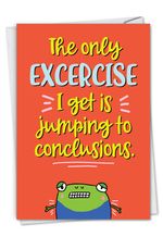 Conclusion Jumping: Funny Sorry Paper Greeting Card