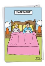 Date Night Cartoons Anniversary Paper Card Maria Scrivan