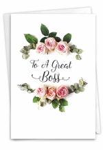 Elegant Flowers: Creative Boss's Day Greeting Card