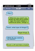Ex Boyfriend Text Red Rocket Birthday Greeting Card