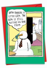 Face On: Funny Christmas Greeting Card