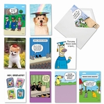 Animals Grads: Funny Graduation Assorted Set of 10 Cards - Dogs
