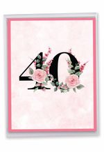 Floral Couple 40: Funny Milestone Anniversary Extra Large Paper Card