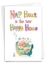 Nap Hour: Funny Baby Congratulations Paper Greeting Card