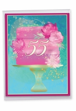 Number Cake 55: Artful Milestone Birthday Extra Large Paper Card