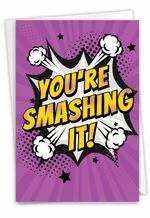 Smashing It: Funny Congratulations Greeting Card
