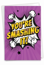 Smashing It: Funny Congratulations Greeting Card