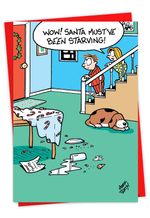 Starving Santa: Funny Merry Christmas Paper Greeting Card