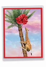 Tree Animals - Giraffe: Beautiful Valentine's Day Extra Large Card
