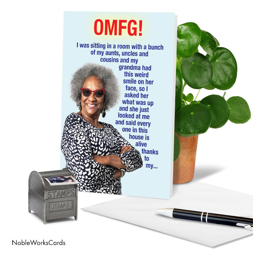 Weird Grandmother: Funny Birthday Paper Card