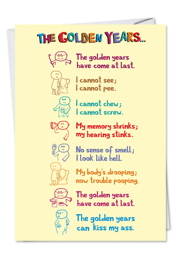 Golden Years Funny Birthday Card
