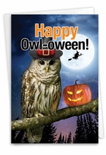 Happy Owl-oween: Humor Halloween Greeting Card