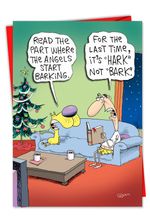 Funny Harking Dog - Glenn Mccoy Cartoon Christmas Card