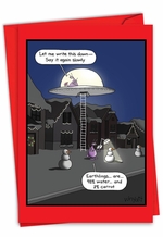 Alien Analysis: Hilarious Merry Christmas Printed Greeting Card