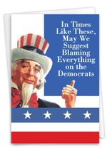 Blame Democrats: Hilarious Birthday Greeting Card