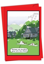 Climbing Snowmen: Hilarious Merry Christmas Greeting Card